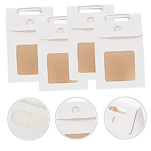 ULTECHNOVO 12pcs Cupcake Boxes Window Gift Bag Mini Muffin Mini Containers Clear Cake Box Small Baking Boxes Kraft Cupcake Holder Christmas Gift Bags Muffins Packaging Box Cake Container Box