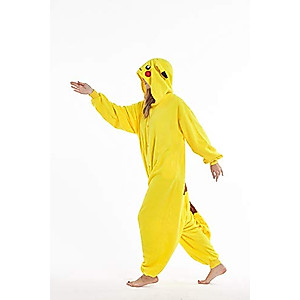 Sqlszt Animal Adult Onesie One Piece Cosplay Pajamas Jumpsuit Costume for Women Men Halloween christmas M Yellow