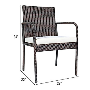 Office Chair Gaming Chair Computer Chair 4 Piece Outdoor Patio Dining Chair Cushioned Sofa with Armrests Garden Deck