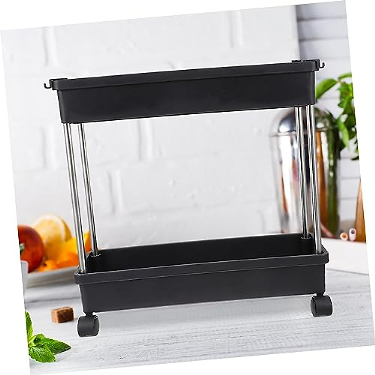GRIRIW Shelf l Brackets Heavy Duty Heavy Duty Storage Shelves Plastic Stand Adjustable Shelving Kitchen Rolling cart Rolling Utility cart Storage Cart Floor Toiletries Stand Office Tray