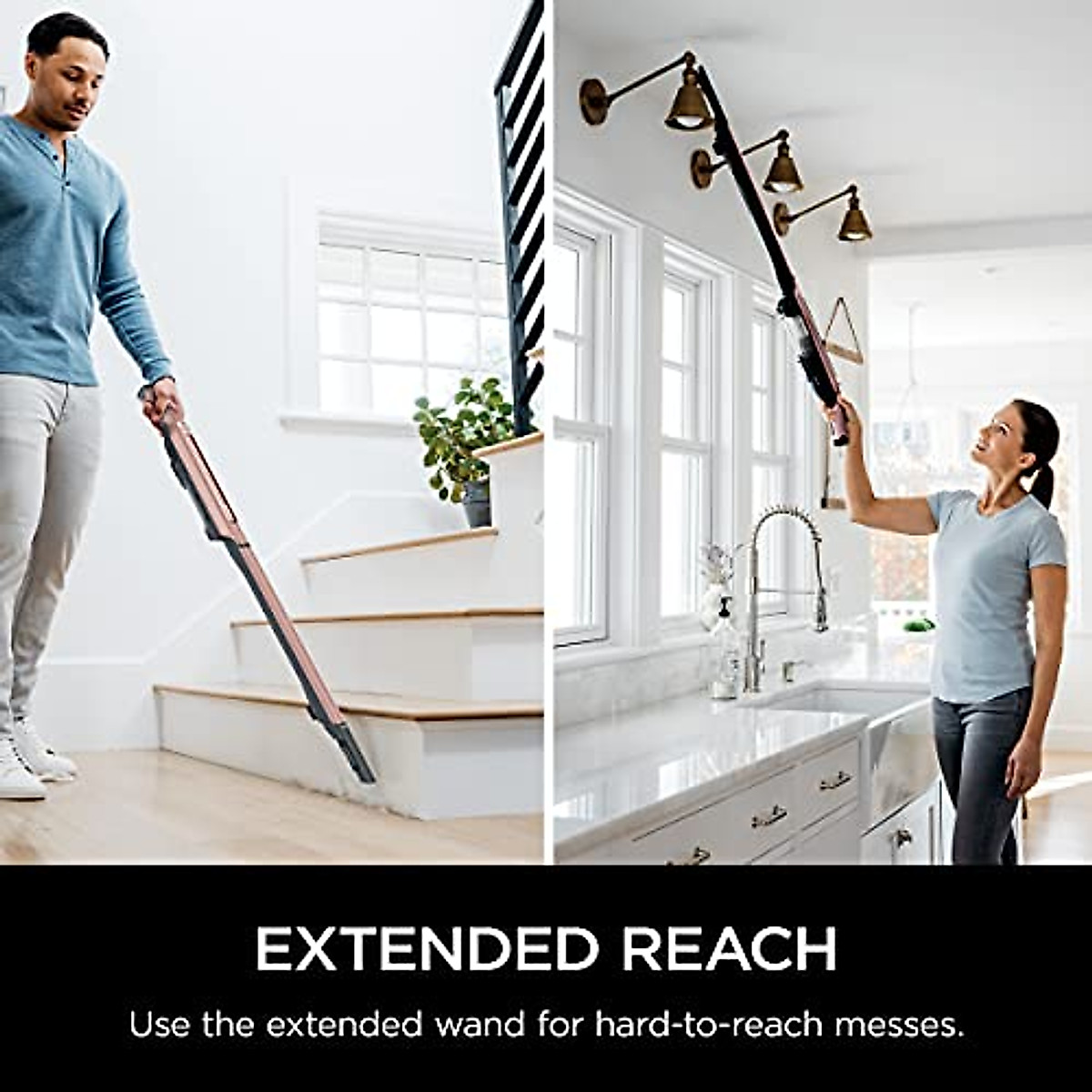 Shark WS632RGBRN WANDVAC System Ultra-Lightweight Powerful Cordless Stick Vacuum with Boost Mode, Charging Dock, Rose Gold