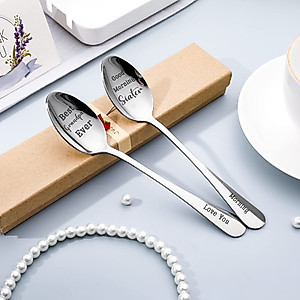 Atdesk Custom Spoon, Stainless Steel Coffee Spoon, Engraved Name Ice Cream Spoon, Anniversary Birthday Christmas Gifts, Mirror Finished & Dishwasher Safe (1)