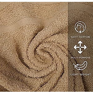 Textila Cotton Hand Towels - Pack of 3 - Beige Color - 16x27 Inches - Soft and Absorbent Towels for Bathroom, Kitchen, and Gym.