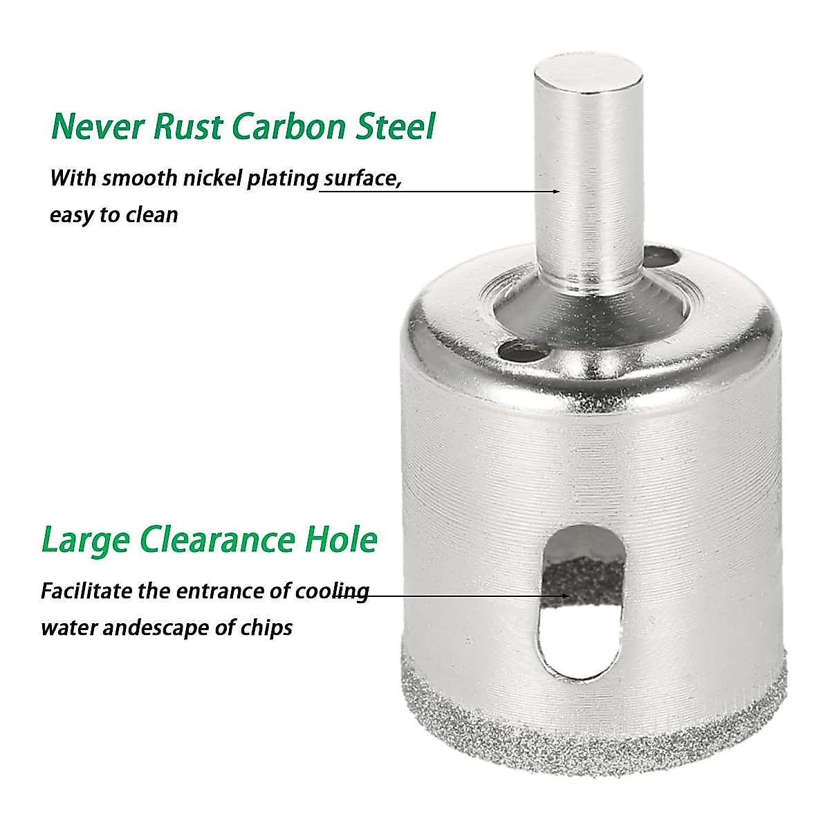 16PCS Diamond Hole Saw Drill Bits Set Kit for Ceramic, Premium Glass Drill Bit for Bottles,Pots, Marble, Granite Stone, Tile Cutting, 1/4 to 2 Inch