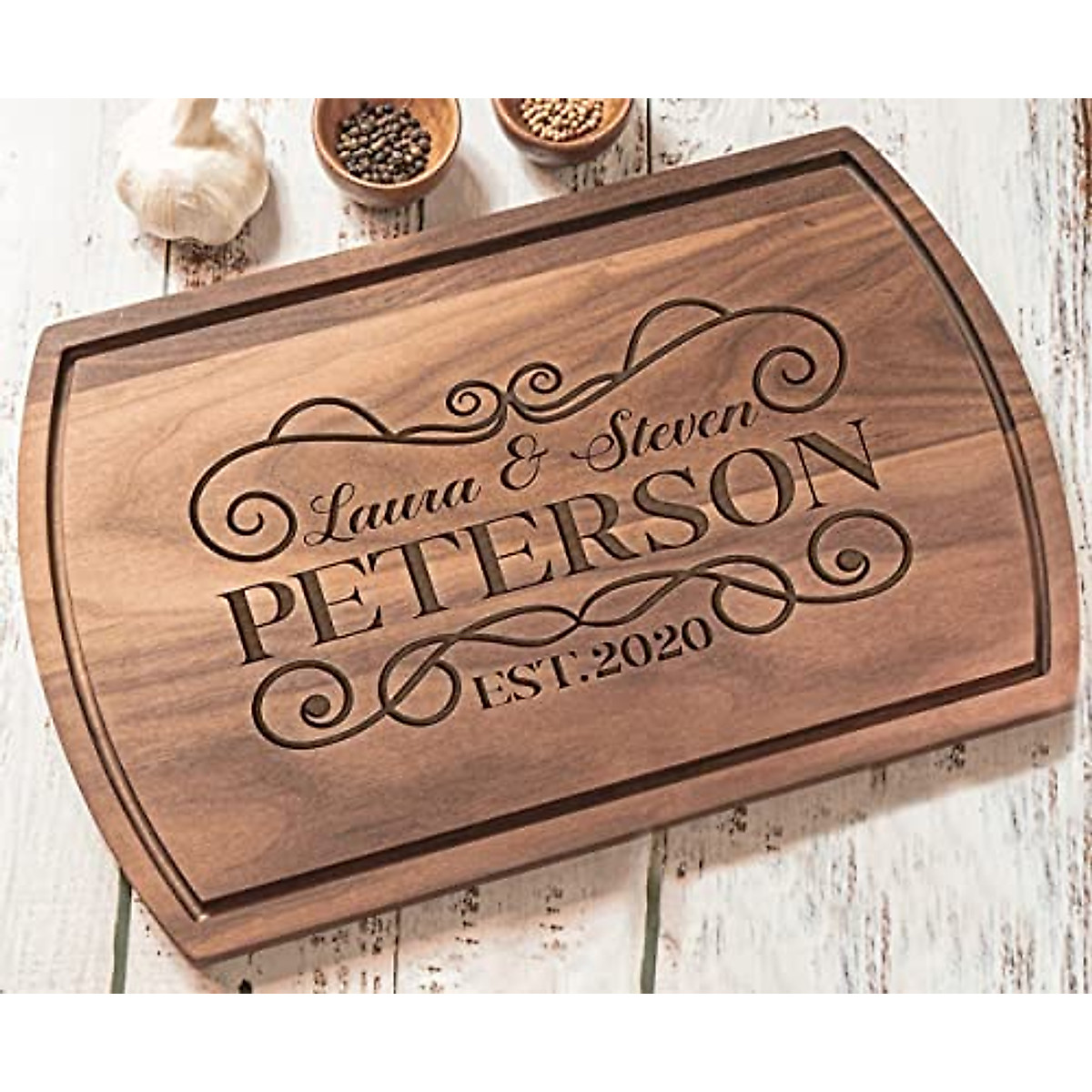 Personalized Mr and Mrs Cutting Board Wedding Gift for Couple Custom Engraved Cutting Board