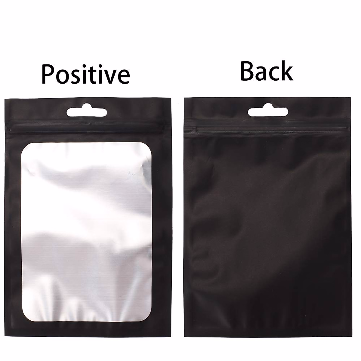 NACTECH 100 Pieces Smell Proof Bags Resealable Mylar Bags Ziplock Food Storage Bags with Clear Window Coffee Beans Packaging Pouch for Food Self Sealing Storage Supplies