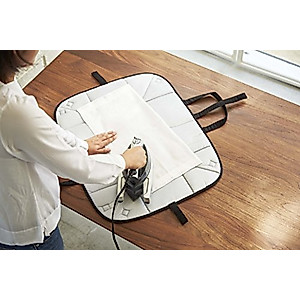Yamazaki Home Tower 2-in-1 Mat and Bag Portable Folding Iron Pad Cover, W33XD18XH18cm, Black