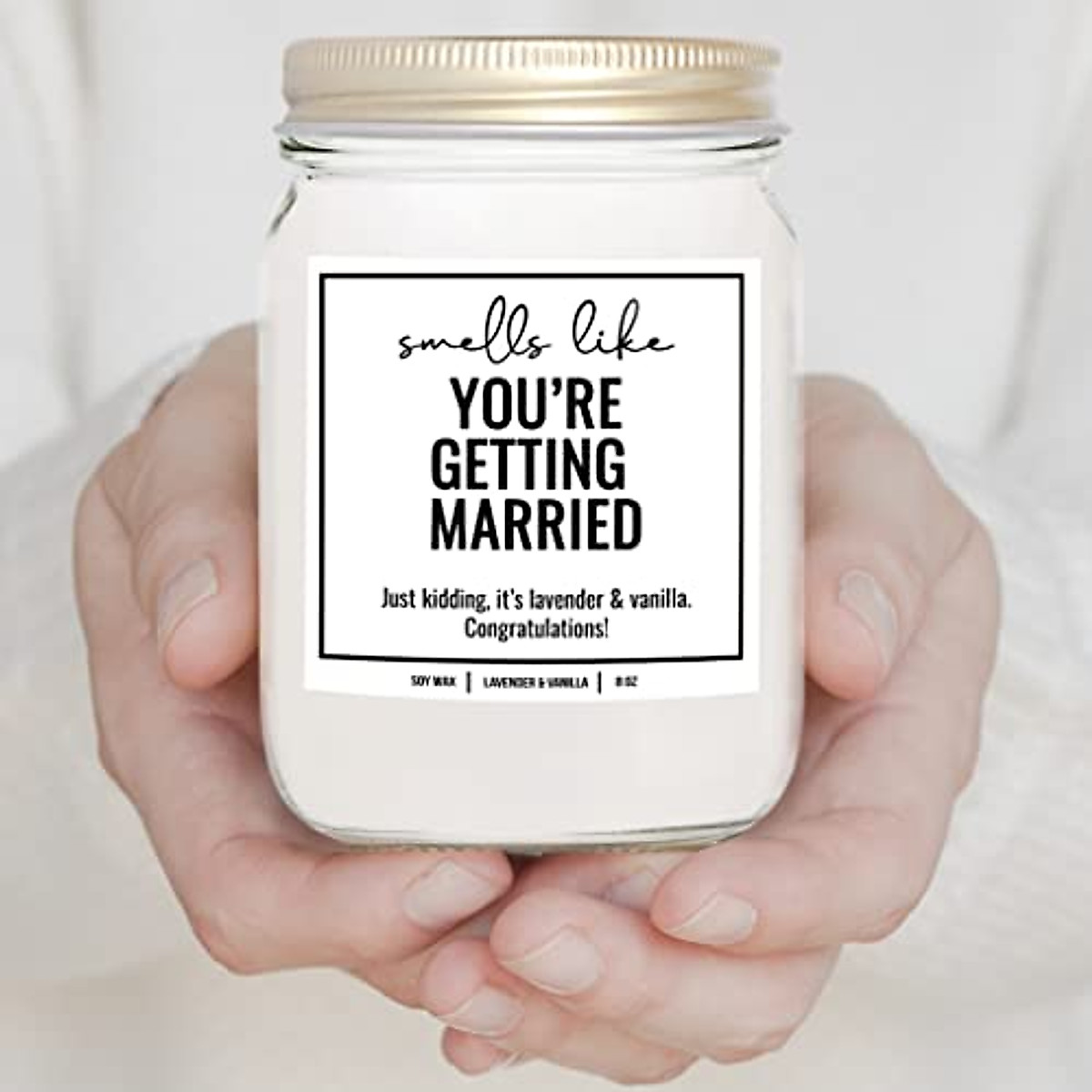 YouNique Designs Engagement Candle - Soy Candles Engagement Gifts for Couples, Engaged Candles Gifts for Women, 8 oz Bridal Shower Gifts for Bride to Be Scented Candles (Lavender & Vanilla)