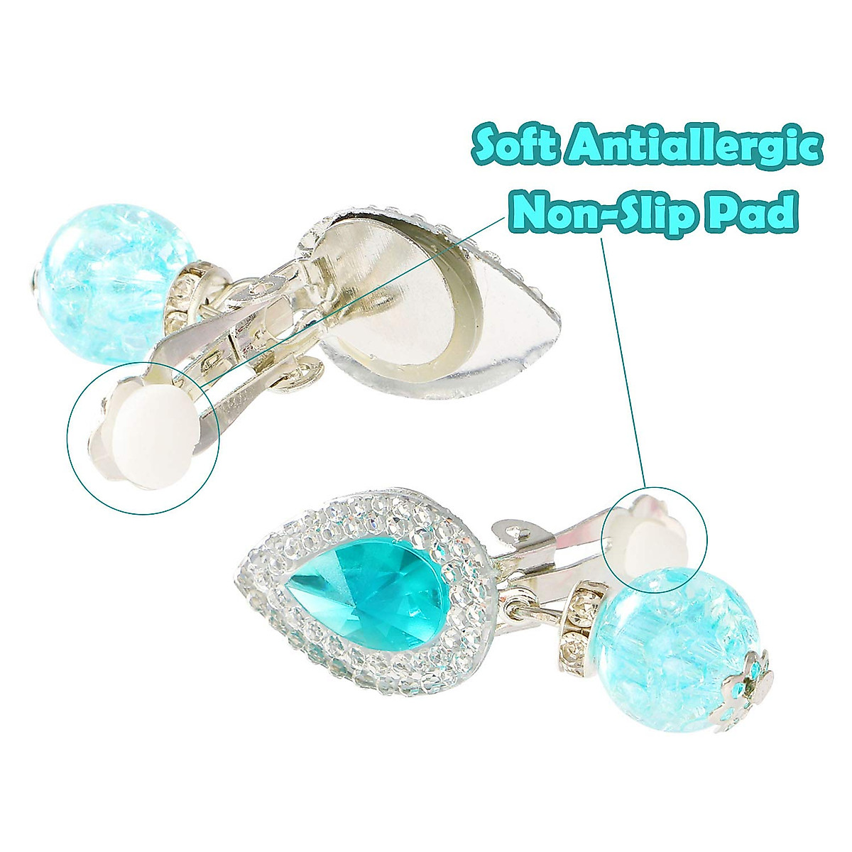 16 Pairs Clip On Earrings for Girls Play Earrings Pretend Princess Play Jewelry Party Favors Gifts for Little Girls