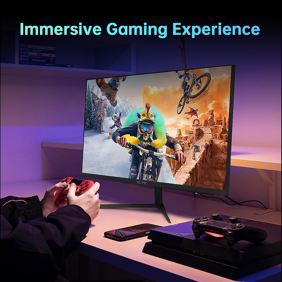 KTC 23.8/24 Inch Gaming Monitor 1080p 165Hz 144Hz Monitor, 1ms MPRT Fast IPS Monitor, HDR10, 125% SRGB, 300nits, HDMI/DP, Eyecare, Adjustable & Mountable, Vesa Support, Tilt, Computer Monitor