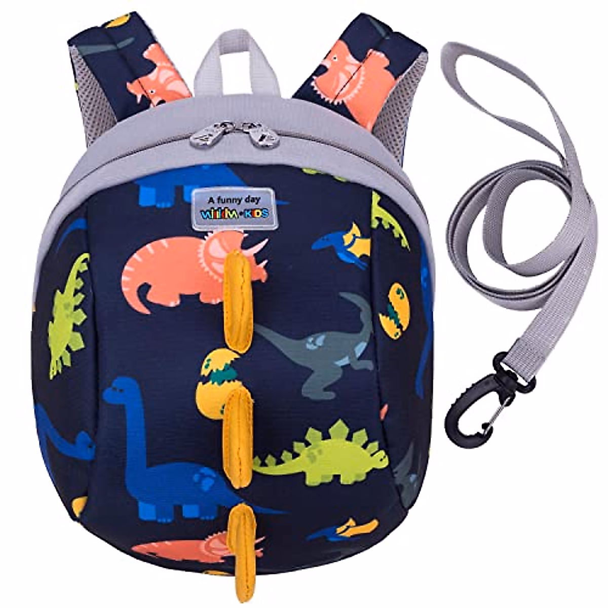 willikiva Dinosaur Toddler Mini Backpack Children Kids Baby Safety Harness Leash Waterproof Boys and Girls (3D Deep Blue)
