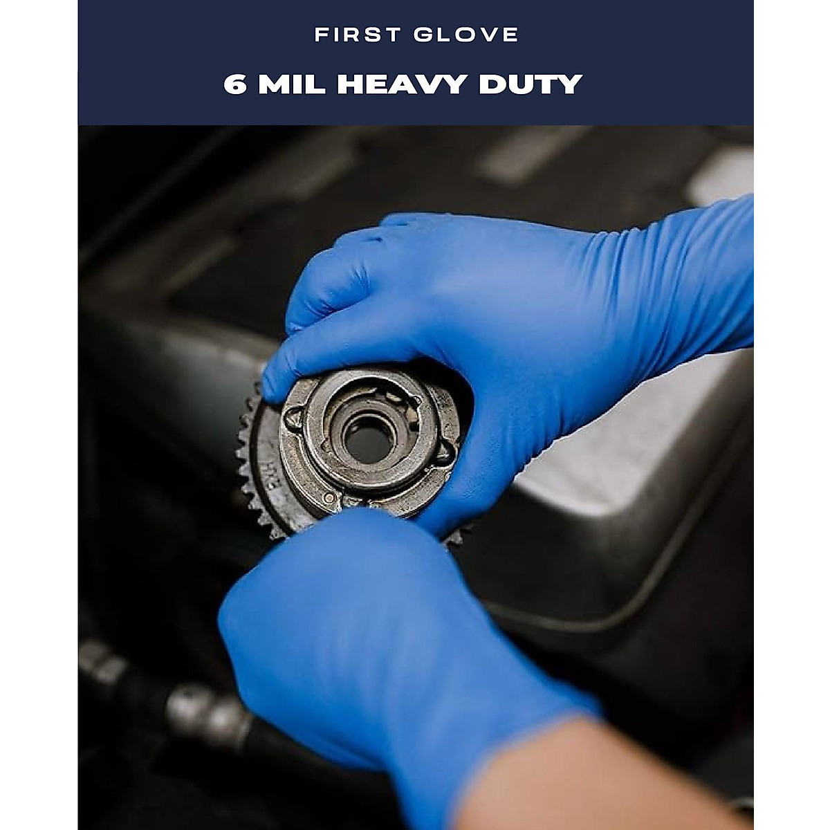 FIRST GLOVE Volt Small 100 Ct. 6 Mil Blue Nitrile Disposable Gloves - Food Safe Disposable Gloves, Disposable Cleaning Gloves, Micro Textured Gloves for Enhanced Grip, Latex Free Gloves