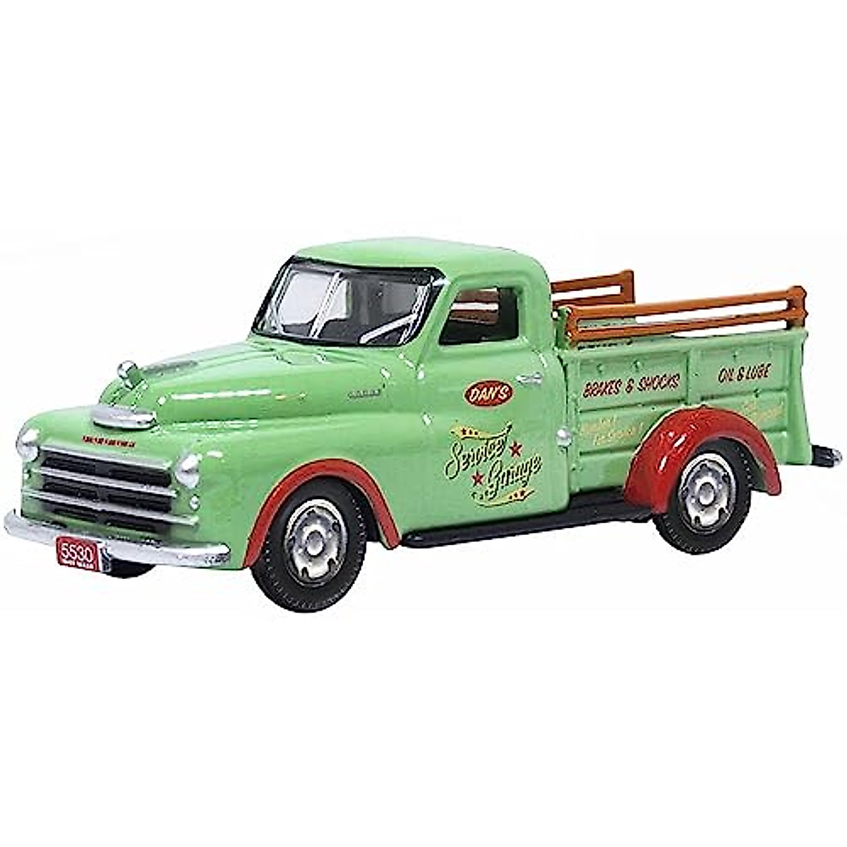 1948 B-1B Pickup Truck Green Dan's Service Garage 1/87 (HO) Scale Diecast Model Car by Oxford Diecast 87DP48003
