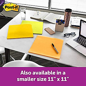 Post-it Super Sticky Big Notes, 15in x 15 in, 1 Pad, 2X the Sticking Power, Neon Orange (BN15)