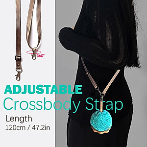 Portable Wrist Yarn Holder with Crossbody Strap, Yarn Spinner, Solid Wood Wrist Yarn Ball Holder for Crocheting, Yarn Organizer Storage Knitting Supplies Crocheting Gift for Craft Lover