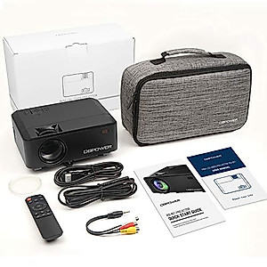 WiFi Mini Projector, DBPOWER 8000L HD Video Projector with Carrying Case&Zoom, 1080P and iOS/Android Sync Screen Supported, Portable Home Movie Projector Compatible w/Smart Phone/Laptop/PC/DVD/TV