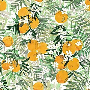 Jeweluck Floral Wallpaper Peel and Stick Wallpaper Green Contact Paper 17.7inchx118.1inch Leaf Wallpaper Lemon Self Adhesive Wallpaper Removable Wallpaper Peel and Stick Contact Paper for Kitchen