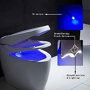 SNOMYRS Toilet Night Light with Motion Sensor 16 Color Changing LED Nightlights Fun Bathroom Lighting Add on Toilet Bowl Seat for Men Dad Kids Toddlers