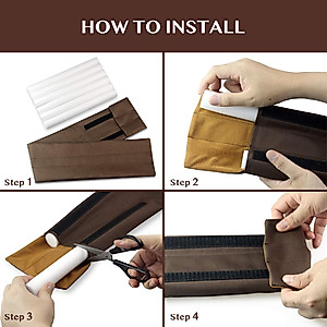 Efoxcity Waterproof Twin Door Draft Stopper Adjustable Size 30" to 36" Weather Stripping Noise Blocker Window Breeze Blocker