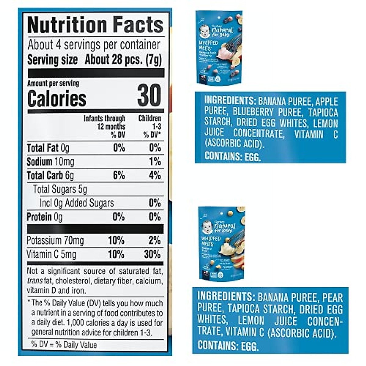 Gerber Natural for Baby Whipped Melts - Banana Pear, 7Count