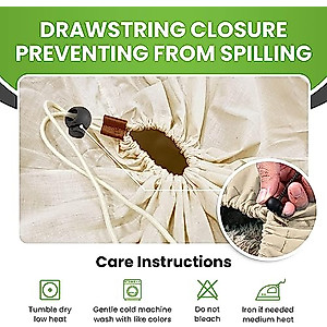 Cotton Bag Drawstring - 6 Pack,Canvas Bags 22'' X 27'' inch, Machine Washable, Cotton Fabric - Storage Sack for Dirty Clothes, Basket Liner, Hamper Bag, Liner Replacement, delicates, Sleeping Bag, Reusable Travel Dorm and Basket Closure