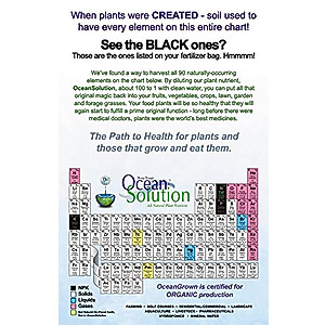 OceanSolution 2-0-3 - Plant Food - Liquid Organic Fertilizer for Gardens, Landscapes, Hydroponics (Organic Ocean Mineral Fertilizer Concentrate 32 Ounces)