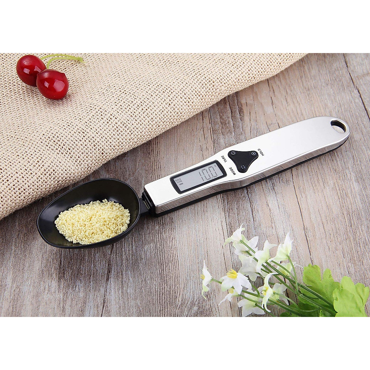 JOYIT Digital Spoon Scale 500g/0.1g - Stainless Steel Food Measuring Scale, Small Baking Scale with LCD Display