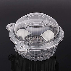 Individual Cupcake Container, 400Pcs Single Cupcake Muffin Dome Holders Plastic Cupcake Box Dome Pod, 17.7 x 9.4 x 4.3 inch