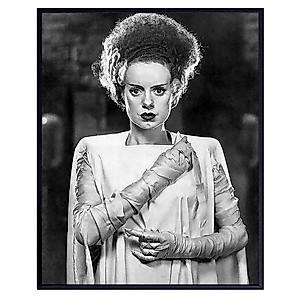 Bride of Frankenstein Poster - 8x10 Frankenstein Decor - Horror Movie Posters - Hollywood Movie Wall Art Decor Photo - Home Theater Decoration for Women - Bridal Shower Gifts - Mary Shelley