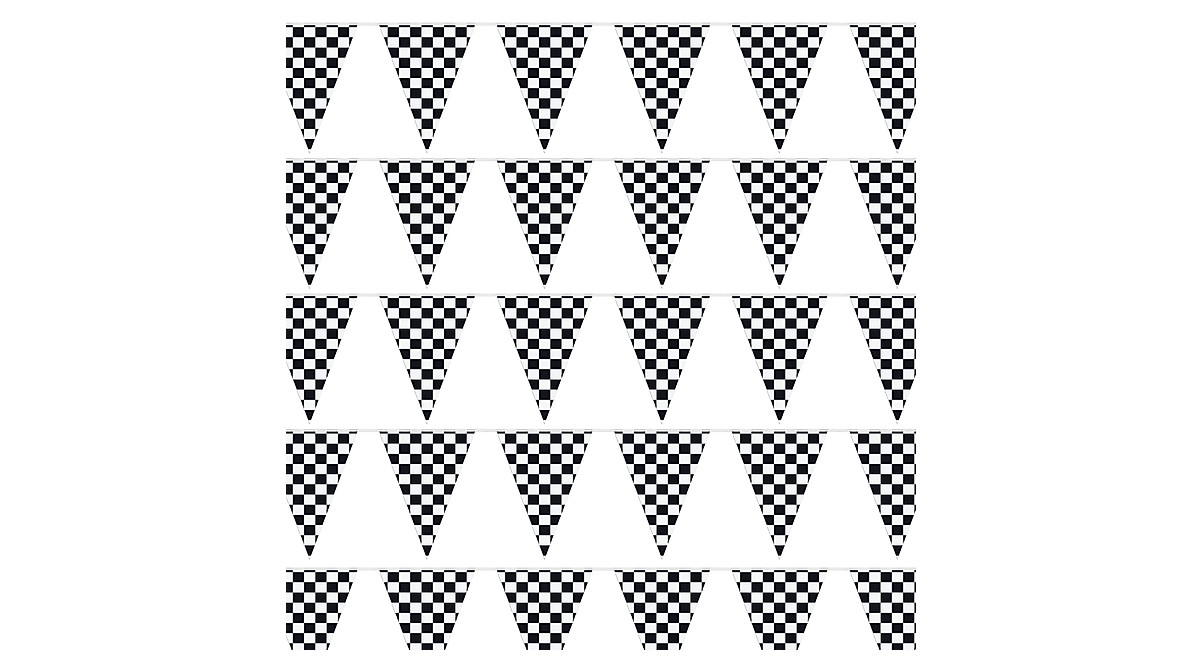 Checkered Flags Racing Banner - 100 Ft NASCAR Theme Decor