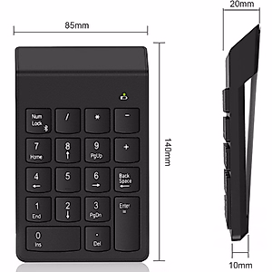 Bluetooth Numeric Keypad – Portable Number Pad Keyboard for Laptop, PC Computers, Desktop | Essential Laptop Accessories Numpad for ChromeBook Surface Notebook Efficient Office Accountant Data Entry