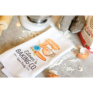 Personalized Baking Co. Kitchen Towel | Custom Waffle Weave Dish Towel | Personalized Kitchen Towel | Housewarming Gift | Wedding Gift | Housewarming Gift | Mixer Kitchen Towel | Baking Towel
