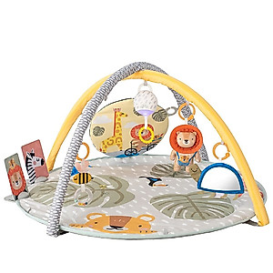 Taf Toys Savannah 360° Activity Gym with Music & Light & 20 Playful Activities, Thickly Padded with Soft Mat and a Unique “Crinkle Toy” for a Variety of Body Positioning for Newborn and Up