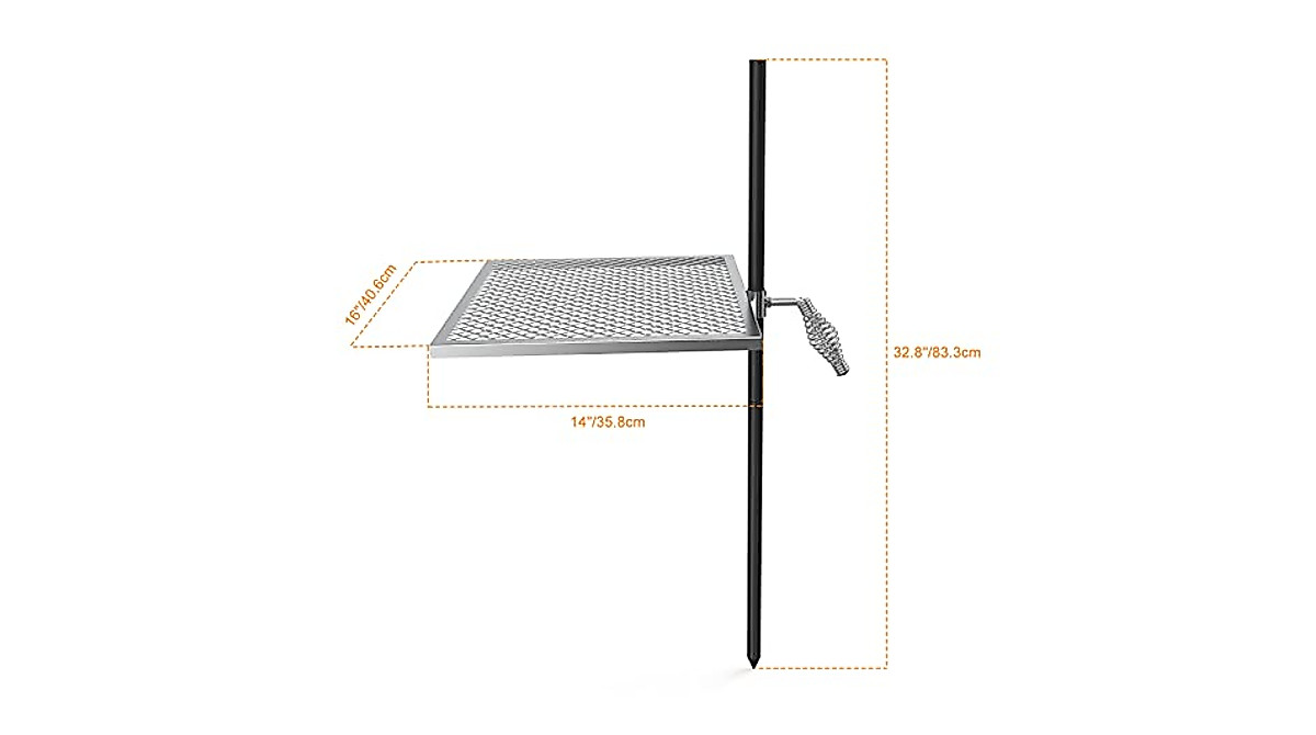 Only Fire Swivel Campfire Grill - Adjustable Open Fire Grate