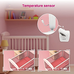 Axvue Video Baby Monitor, Slim Handheld, Non-Slip Design, 2.8" Vertical Screen Monitor & 2 Camera, Range up to 1000ft, 18 Hour Battery Life, 2-Way Talk, Night Vision, Temperature Monitor, No WiFi.