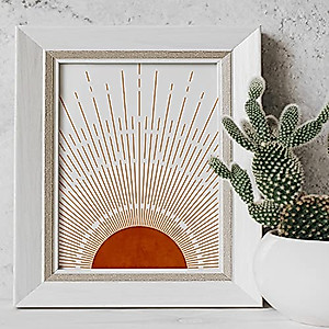 Sun Ray Boho Bedroom Wall Decor, Sun Line Art Modern Wall Decor, Mid Century Modern Wall Decor, Bathroom, Living Room, Office, Classrooms, Home Wall Decor, Set of 3 Prints, 11x14inch Unframed