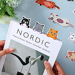 120 Pieces Cute Cat Bookmarks Cardstock Paper Bookmarks with Cutting Arm for Jamming Books Kawaii Anime Bookmarks Funny Animal Paper Bookmarks Cat Party Favor Decor Kids Boys Girls Adults