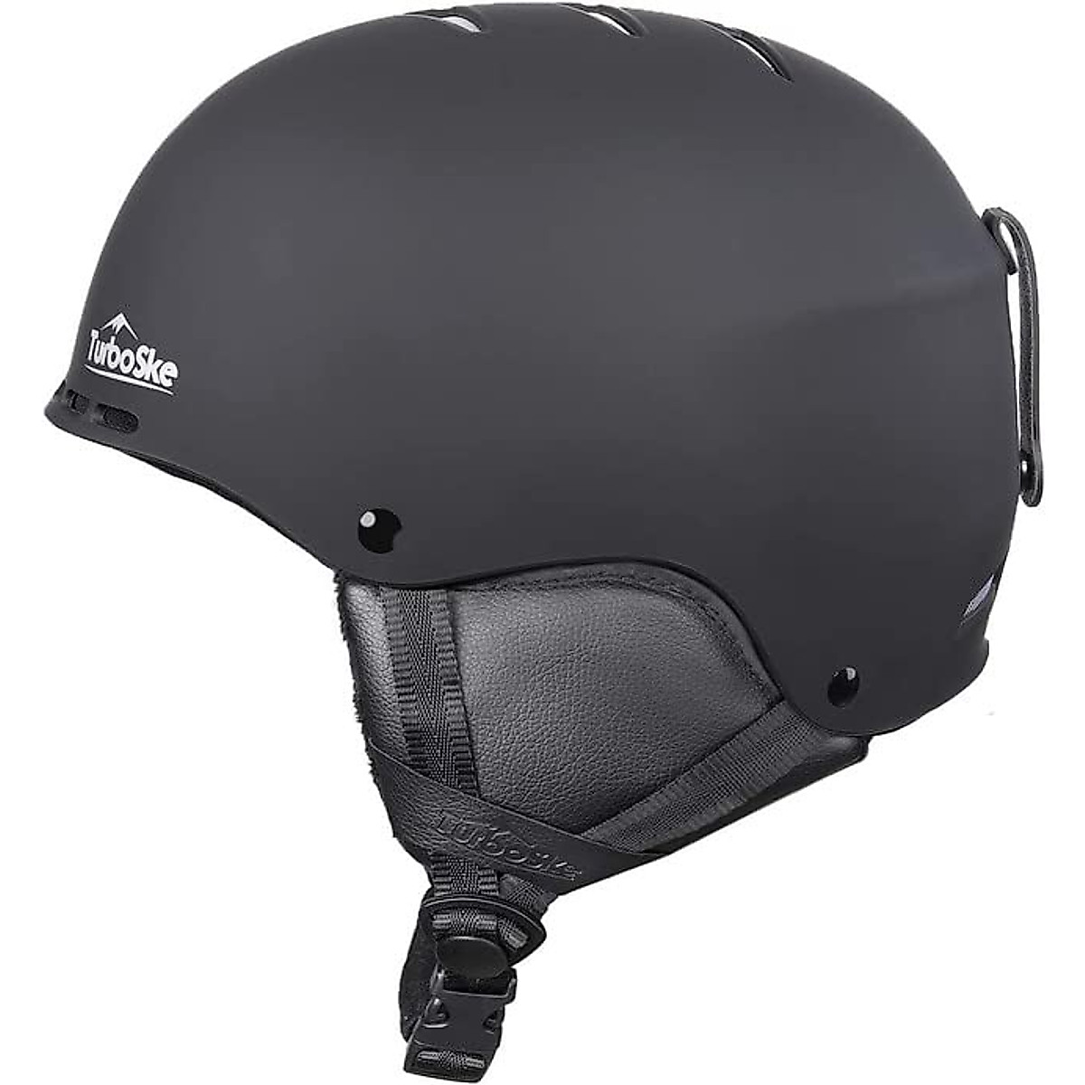 TurboSke Ski Helmet, Snowboarding Helmet for Men, Women and Youth (S, Black)