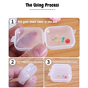 BAMXSXBO 40pcs Mini Plastic Jewelry Box Storage,Mini Earring Box Organizer,Tiny Plastic Container for Earrings Chains