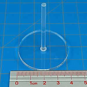 LITKO Acrylic Flight Stands | Round | 3mm Clear Circular Flight Base with Peg (40mm)