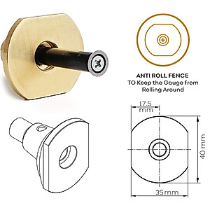 Wheel Marking Gauge Kit - 2 Extra Cutter Wheels, Roll Stop Head, Micro Adjuster, Metric Imperial Ruler, 7'' Brass Marker Tool for Woodwork