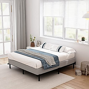 Gdduck 9 Inch Box Spring Queen,Metal Queen Size Box Only Basics Bed Base, Mattress Foundation,Black Sturdy Heavy Duty Structure with Cover,Noise Free,Easy Assembly