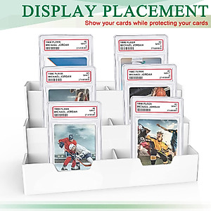 Trading Cards Protector Case Acrylic Clear Baseball Card Holders with Label Position Hard Card Sleeves Small Sturdy Storage Box for Card Standard Collector Sport Game Grade Card Case (12 Pieces)