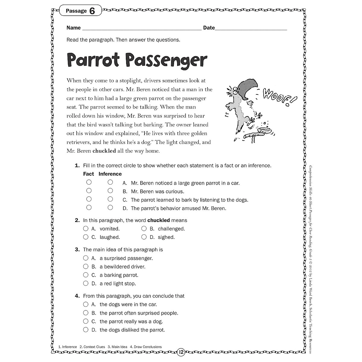 Scholastic Teaching Resources SC-546056 Comprehension Skills Gr 5 40 Short Passages For Close Reading