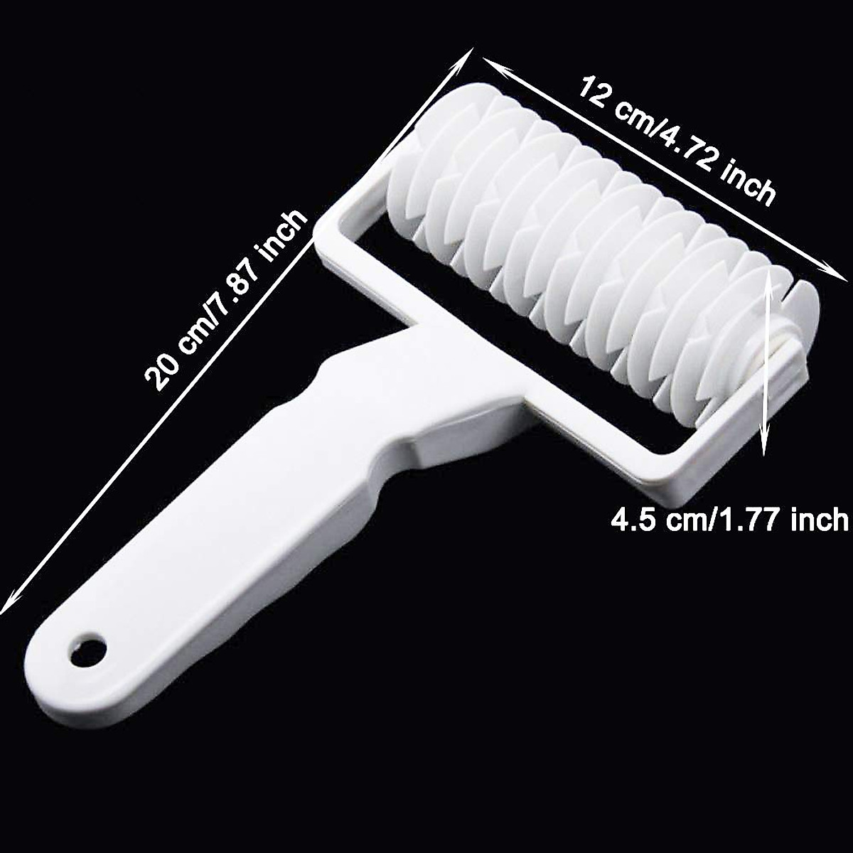 Set of 2 Lattice Roller Cutter Plastic Decorating Rolling Pin Dough Crust Pizza Baking Hobbing Embossing Tool by EORTA for Pastry Pizza Pie Cookie Bread Craft, White