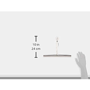 iDesign Zia Metal and Plastic Bathroom Squeegee for Shower, Glass Doors, Floors, Mirrors, with Suction Hook Holder , 12 Inches, Clear and Stainless Steel