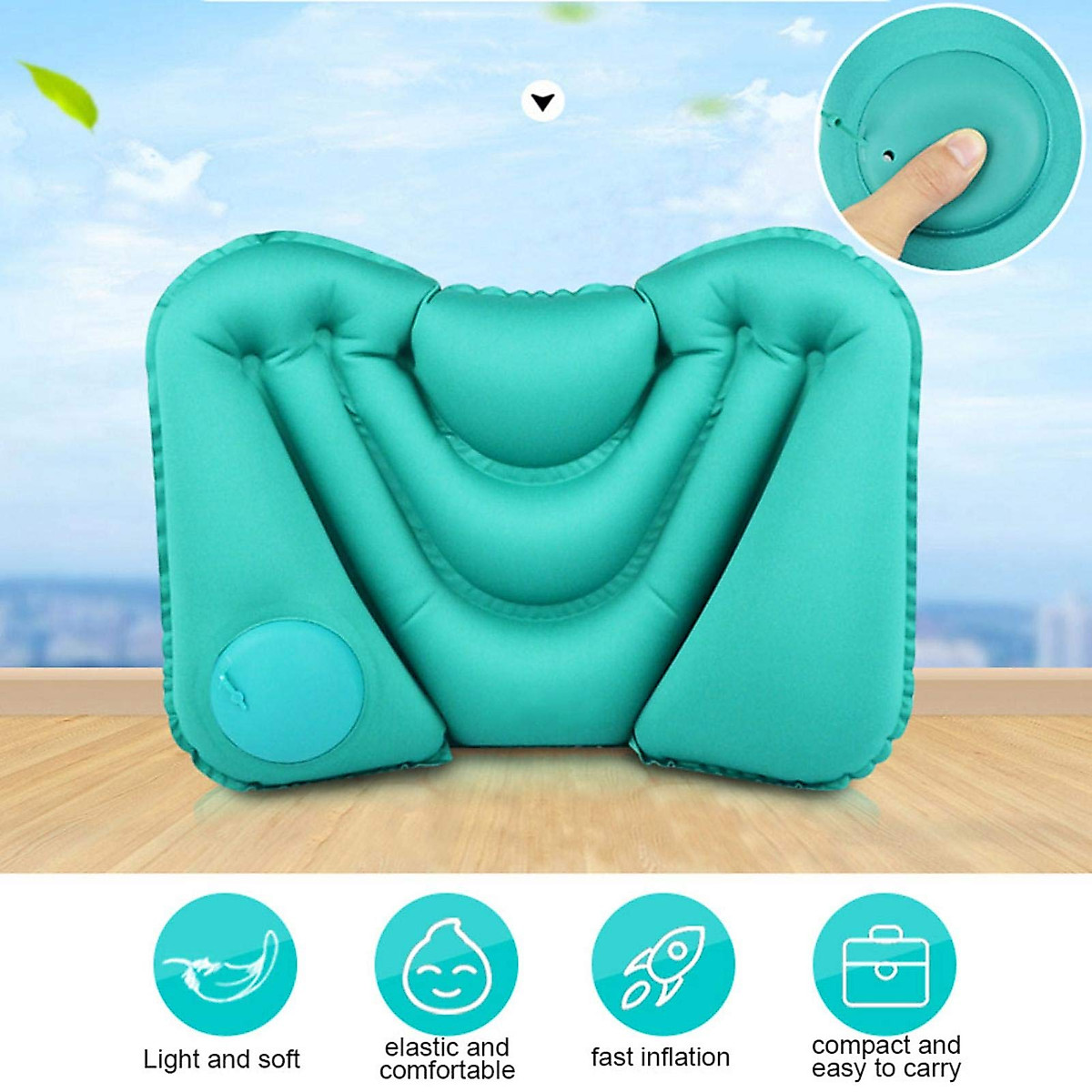 Inflatable Camping Pillow,Lumbar Support Cushion,Ultralight Compressible Portable Air Pillow for Outdoor Hiking Backpacking Night Sleep