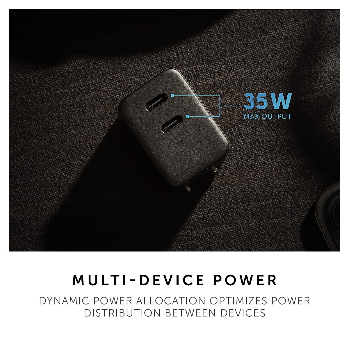 Native Union Fast GaN Charger PD 35W – Ultra-Compact Power Delivery Enabled USB-C Charger Up to 35W – for MacBook Air, iPads, iPhones & More (Black)