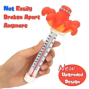 XY-WQ Floating Pool Thermometer, Large Size Easy Read for Water Temperature with String for Outdoor and Indoor Swimming Pools and Spas (Octopus)