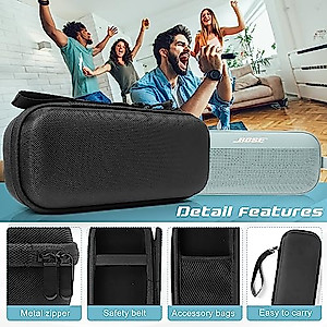 SnawikiBag Hard Travel Carrying Case for Bose SoundLink Flex Speaker, Waterproof and Drop-Proof, Easily Portable, Box Only (Black)…